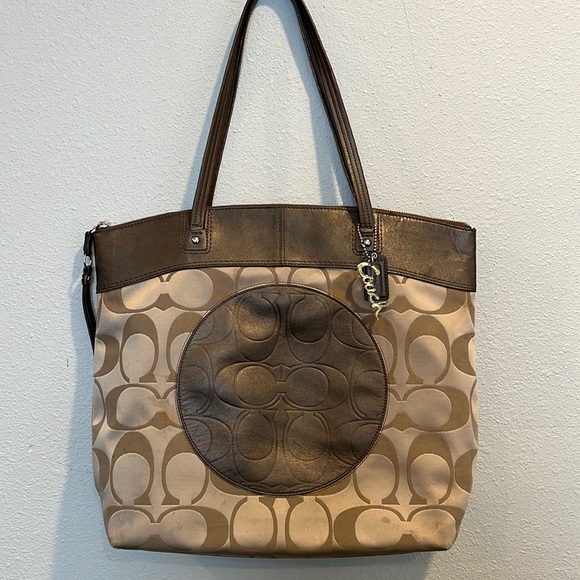 Coach | Bags | Coach Factory Laura Signature Tote Bronze | Poshmark